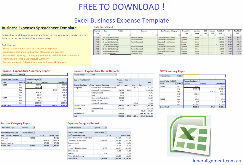 Business Income & Expense Ledger - Full Version - The Spreadsheet Monster